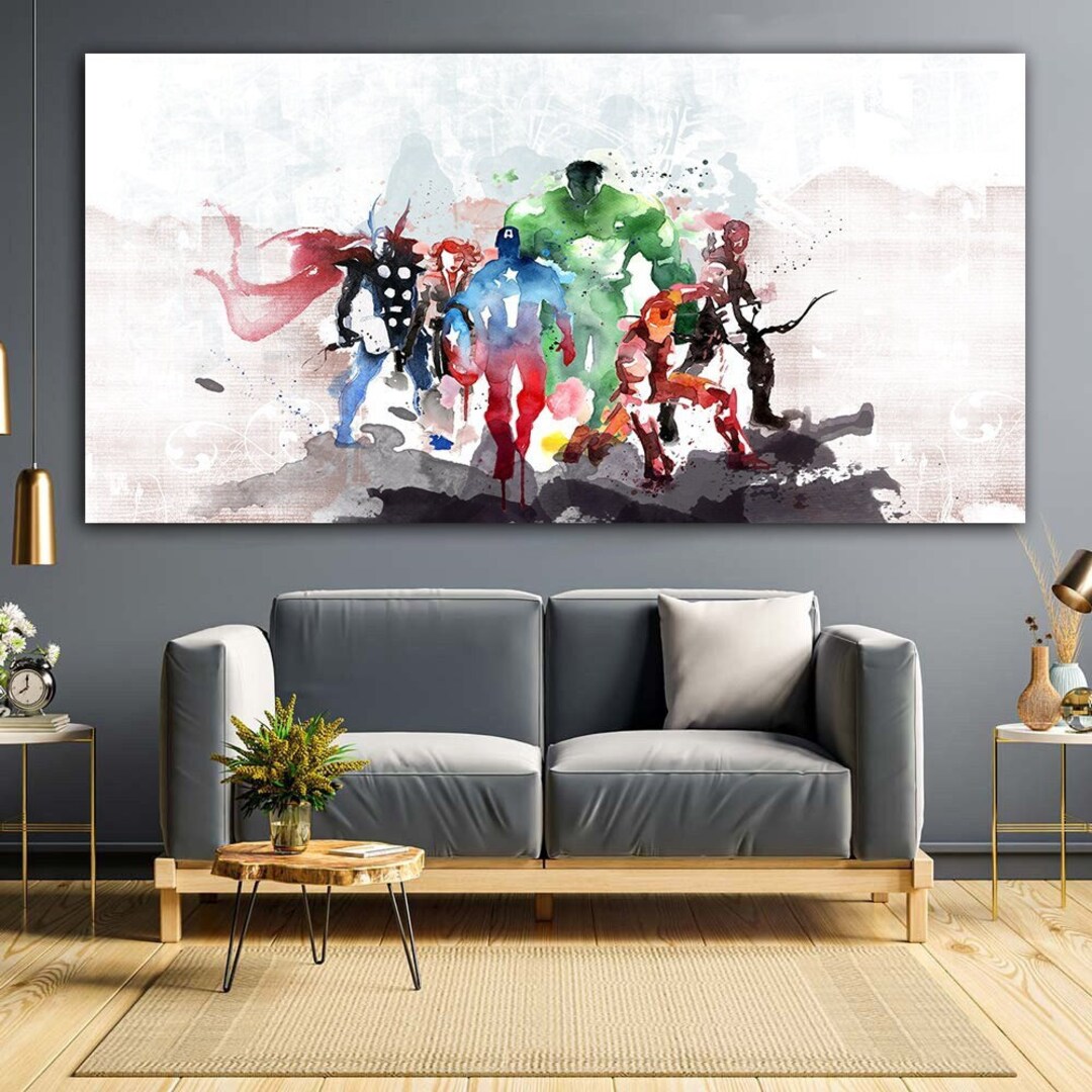 Superheroes Canvas - MARVEL Wall Art - Avengers Print - Etsy