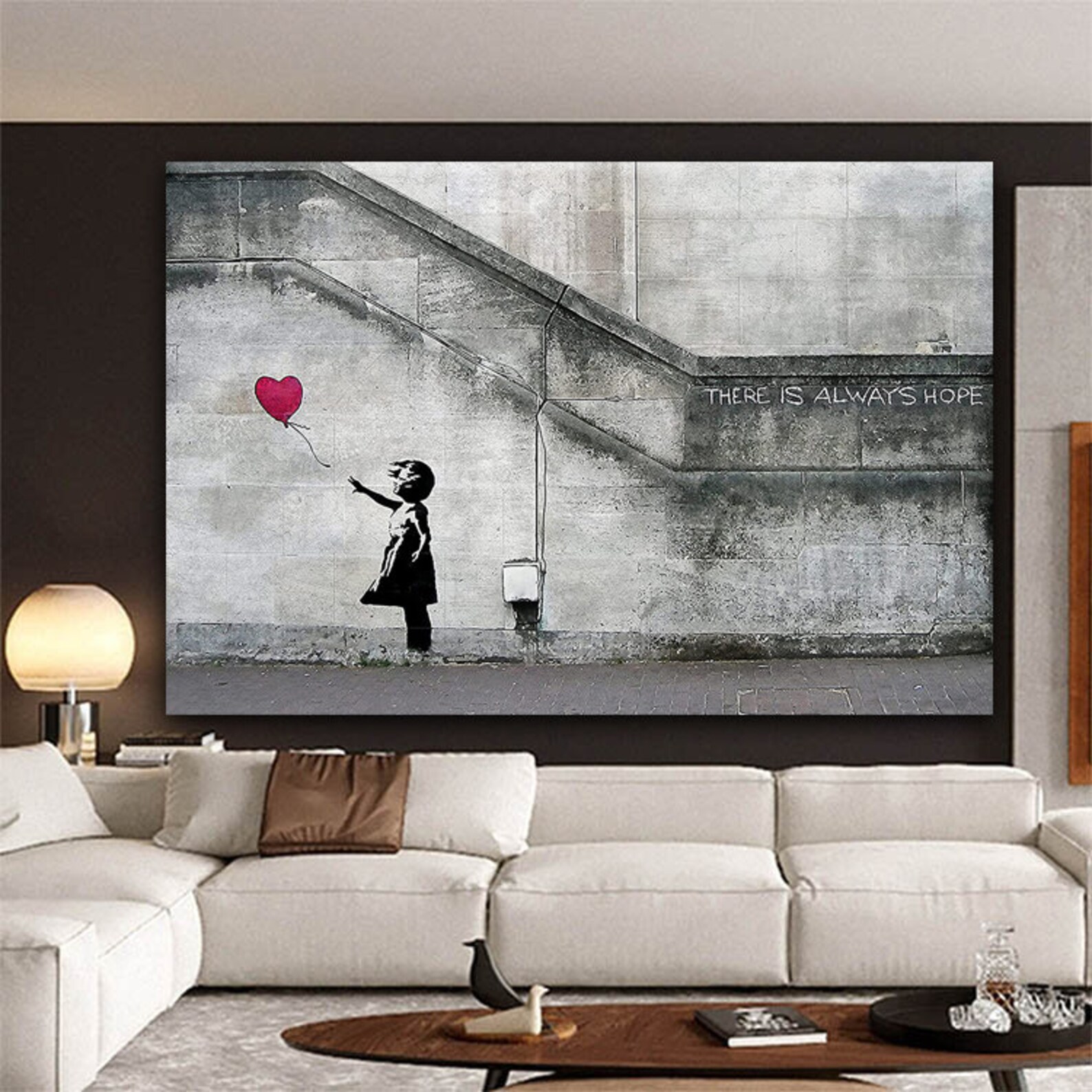 Banksy Girl With Heart Baloon Banksy Style Canvas/ Printed - Etsy