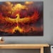 Phoenix Canvas Wall Art Fiery Phoenix Modern Home Large Canvas Art Red ...