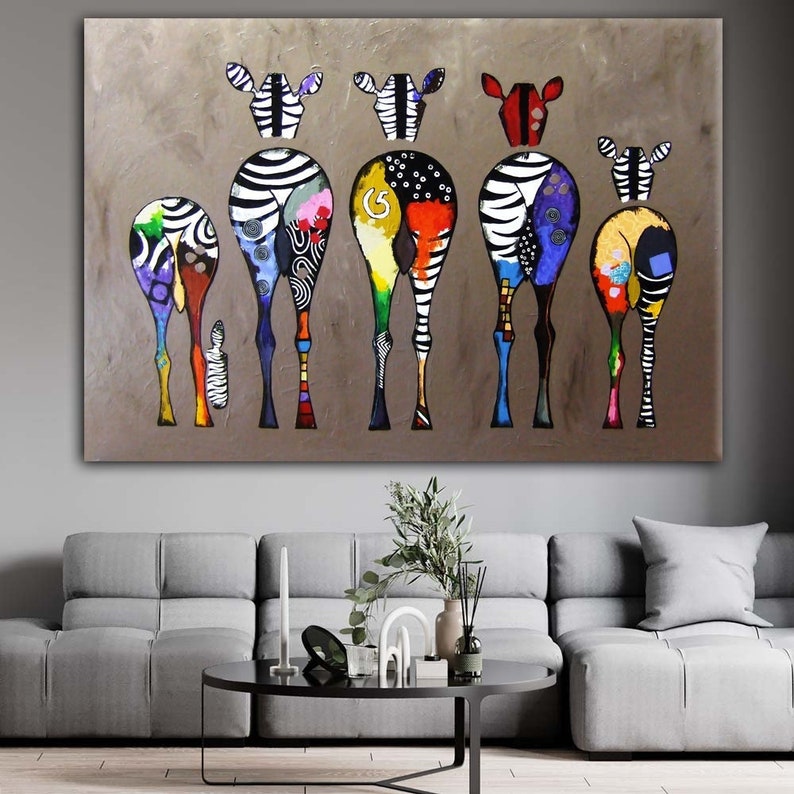 Banksy Zebra Art Colorful Zebra Wall Art Abstract Oil - Etsy