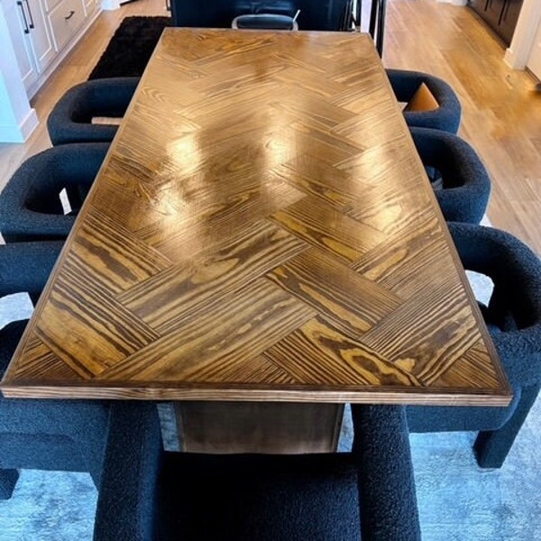 Herringbone Table - Etsy