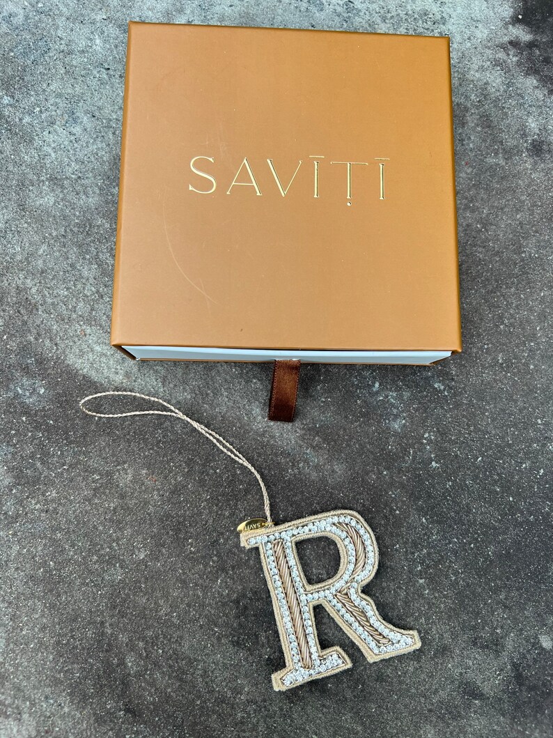 Handmade "r" Monogram Gift Wrap Topper Ornament Large Initial R Tag - Etsy