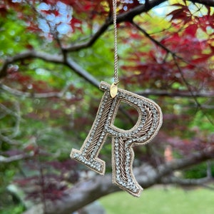 Small Handmade "r" Monogram Gift Wrap Topper Ornament Small Initial R ...