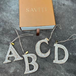 Handmade "c" Monogram Gift Wrap Topper Ornament Large Letter Tag ...