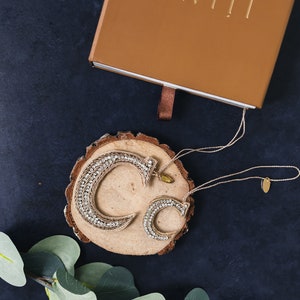 Handmade "c" Monogram Gift Wrap Topper Ornament Large Letter Tag ...