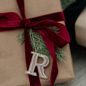 Handmade "r" Monogram Gift Wrap Topper Ornament Large Initial R Tag - Etsy