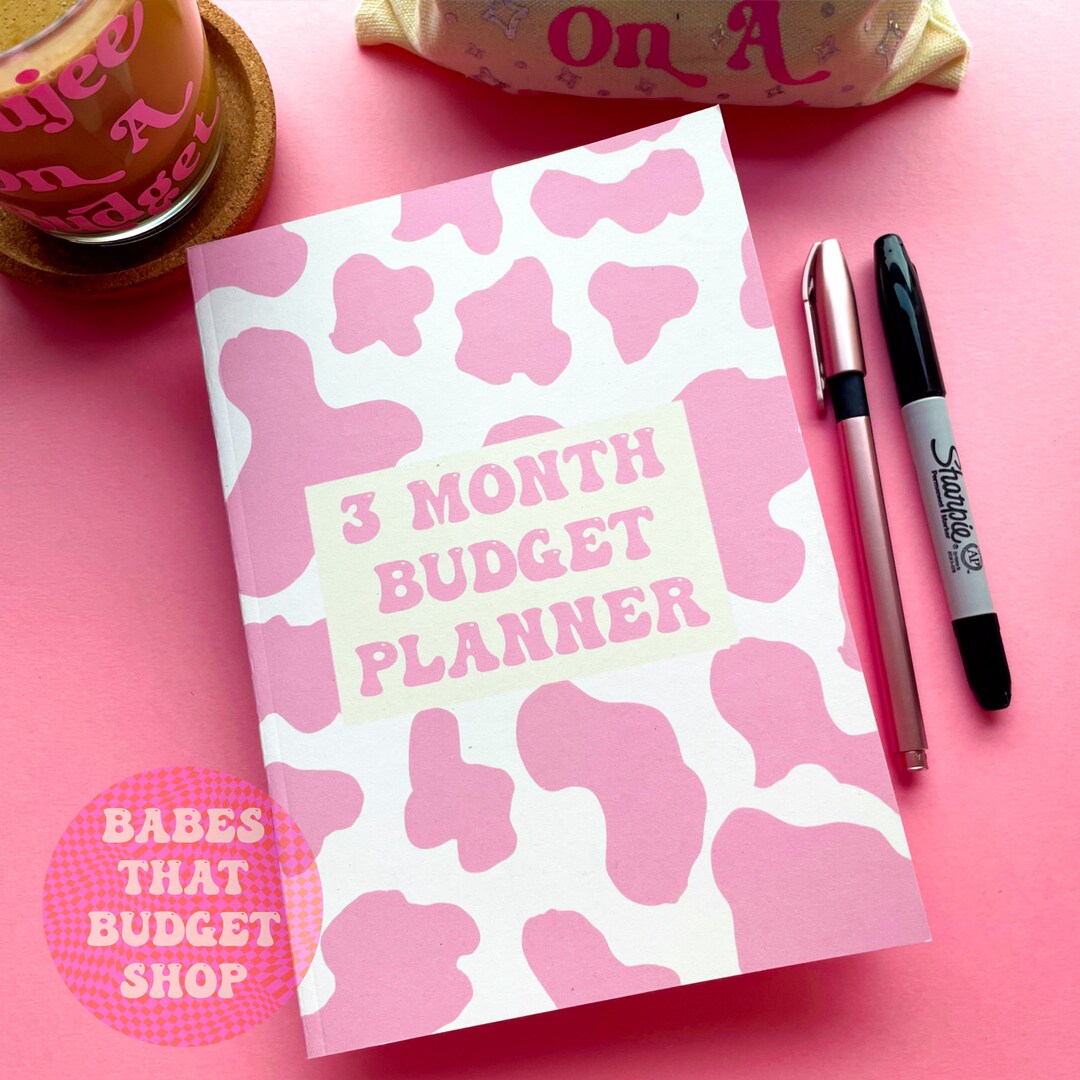 Budget Planner | Pink Cow Print | 3 Month Budget Planner | Quarterly ...