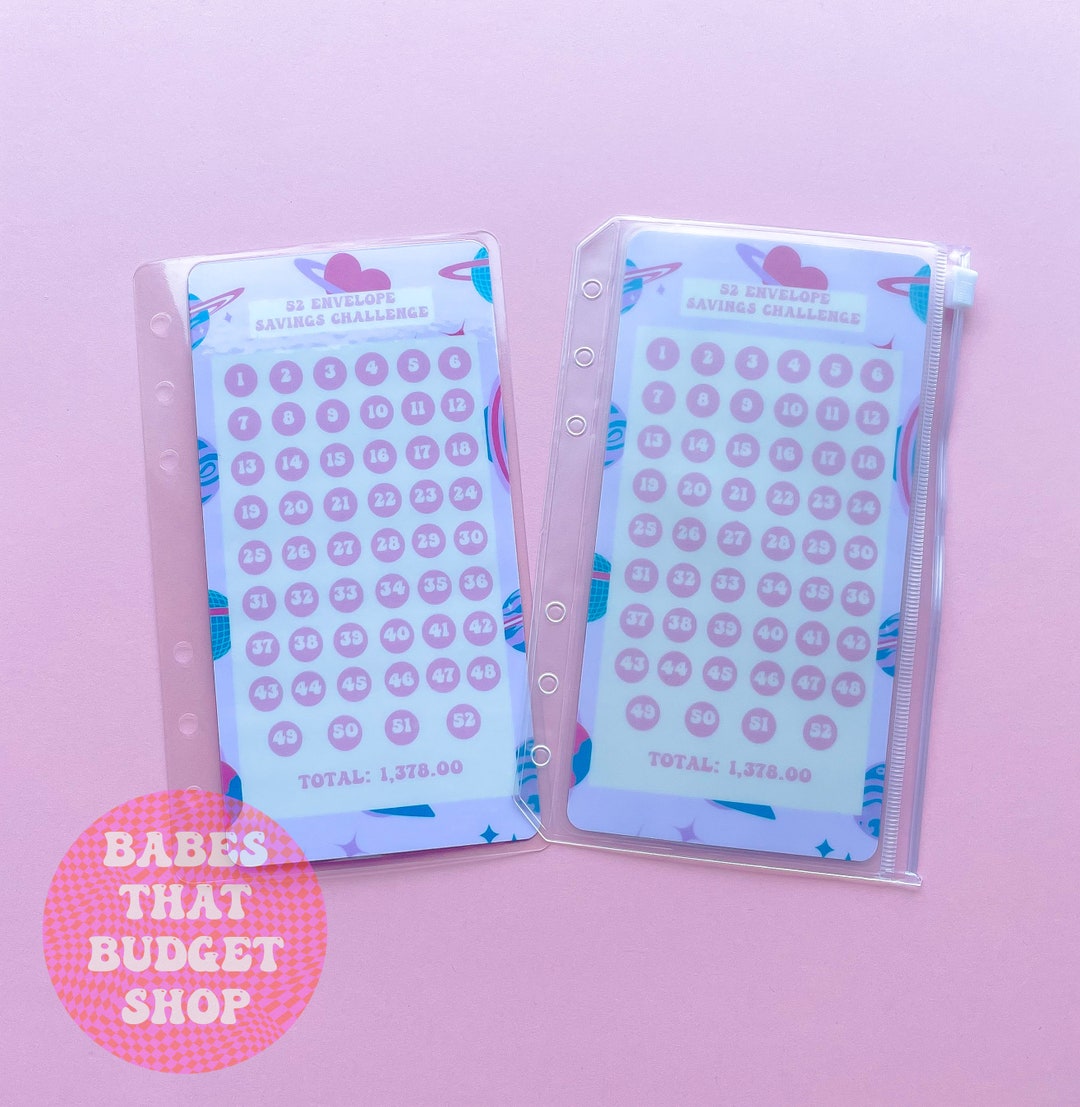 52 Envelope Savings Challenge | X1 A6 Laminated Cash Savings Challenge ...