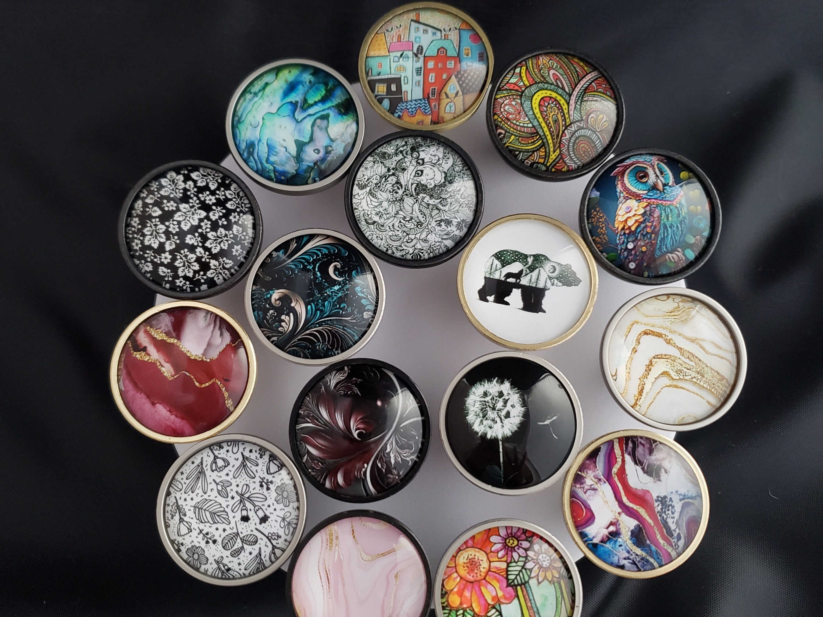 10 DIY Brushed Gold / Brass Magnetic Cabinet Knob Bases for ...