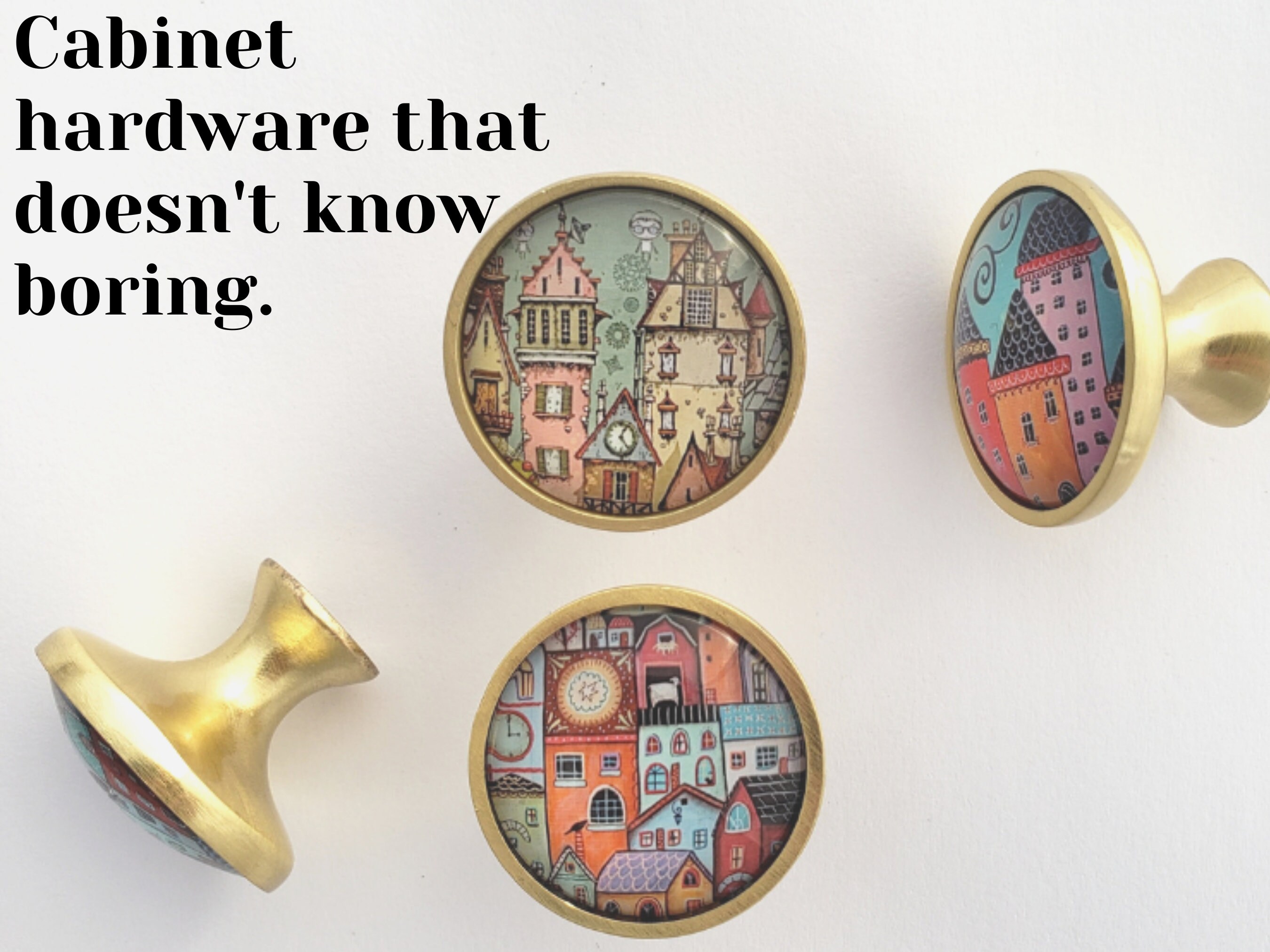 10 DIY Brushed Gold / Brass Magnetic Cabinet Knob Bases for ...