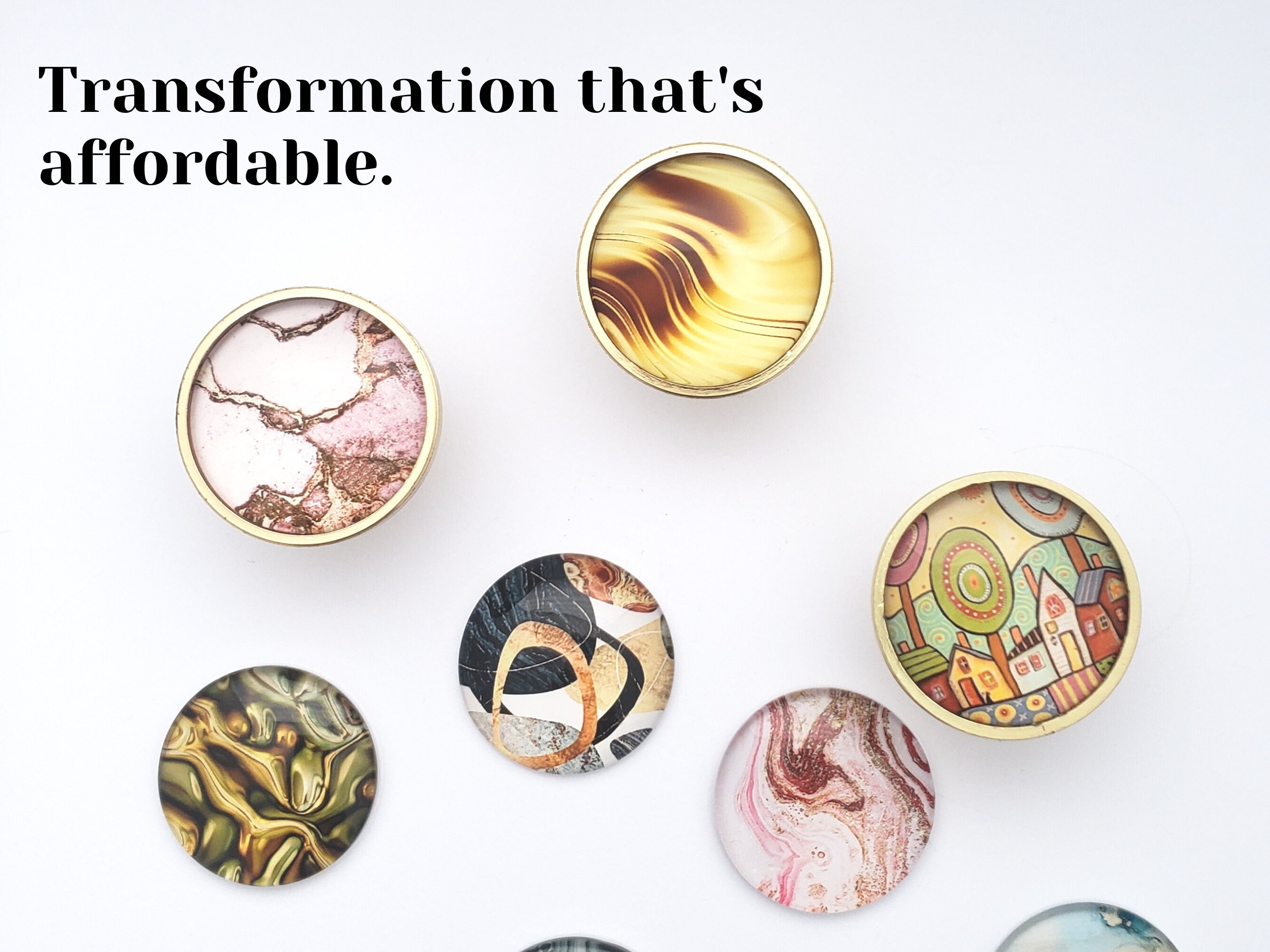 10 DIY Brushed Gold / Brass Magnetic Cabinet Knob Bases for ...