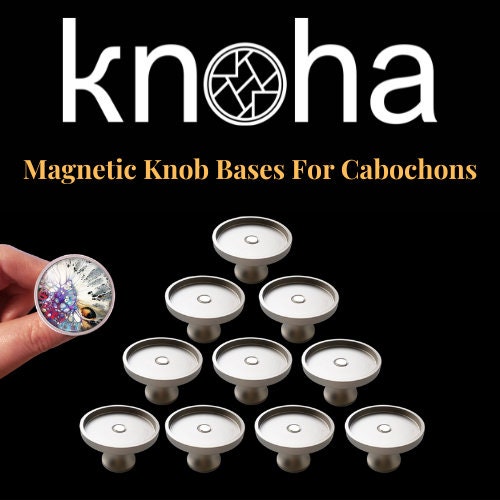 10 DIY Brushed Silver Magnetic Cabinet Knob Bases for Interchangeable ...