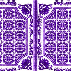 7 Color majolica Sicilian Pattern Silky Crepe Fabric Panel - Etsy