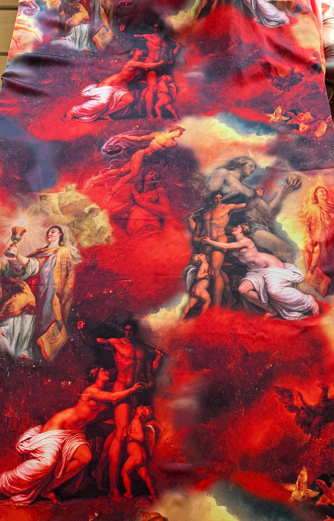 Renaissance Red Mythology Art Silky Satin Fabric by Yard - Etsy