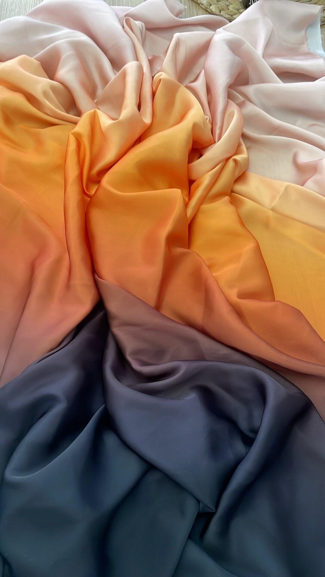 Ombre Pattern Silky Satin Fabric by the Yard - Etsy