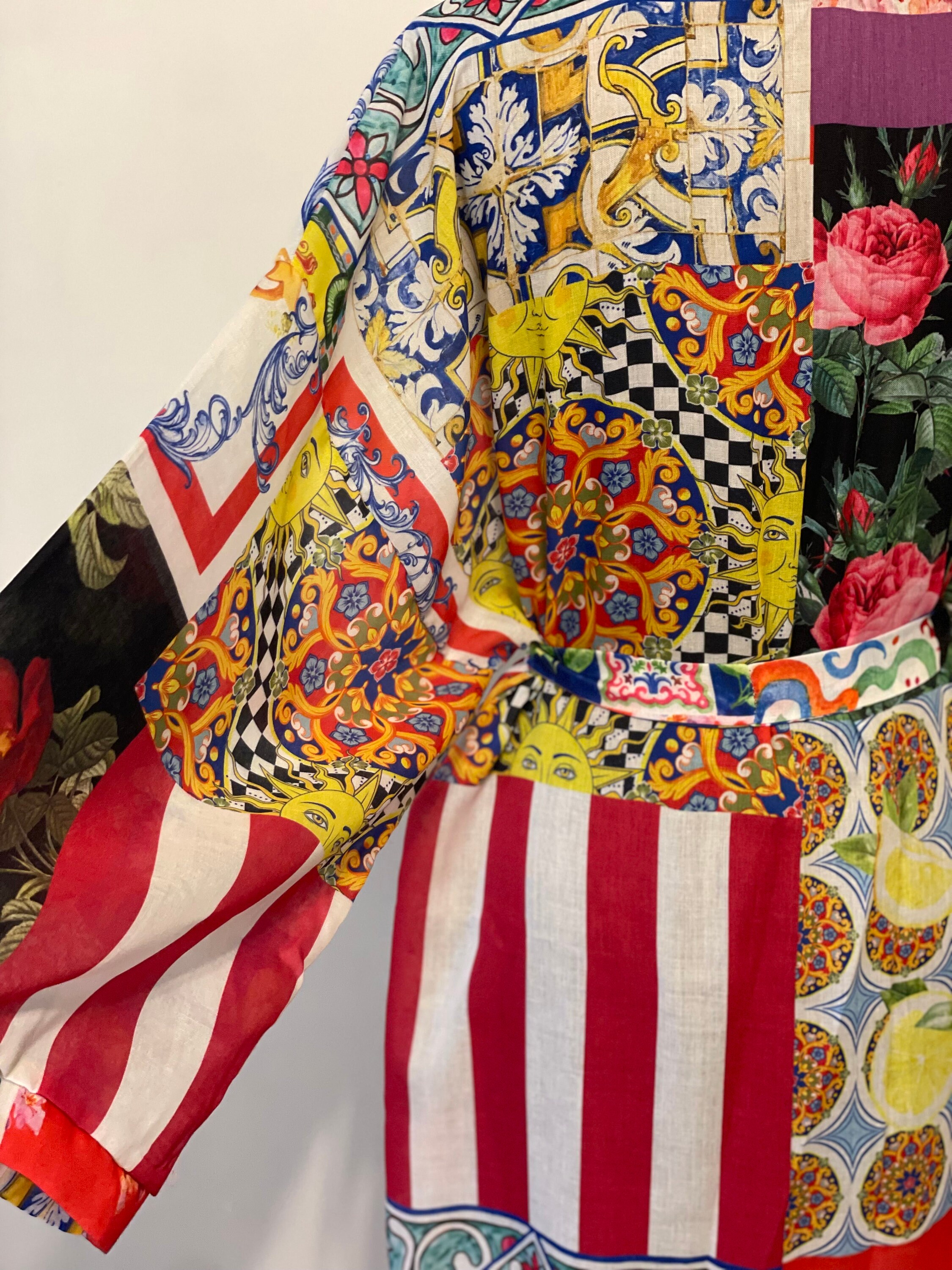 Luxury Patchwork Silky Satin Fabric& Exclusive Pattern printed on the ...