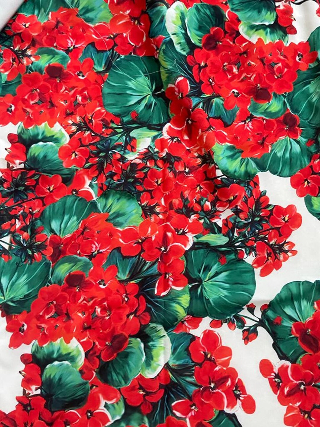 Red Floral Pattern Crepe Fabric-luxury Collection-(dital Printing on ...