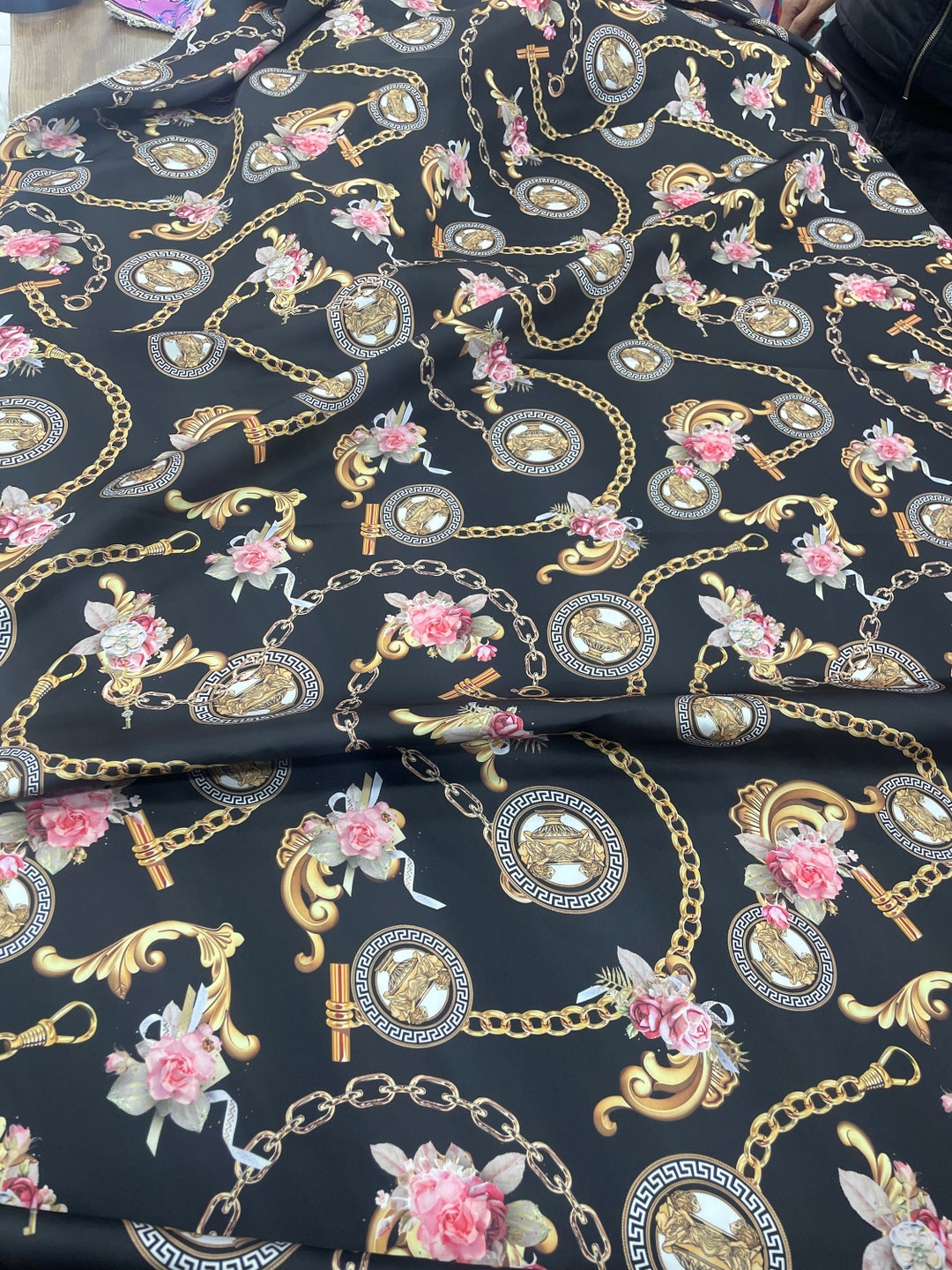 Baroque Luxury Georgette Crepe Fabric - Exclusieve Fabric- Highquality ...