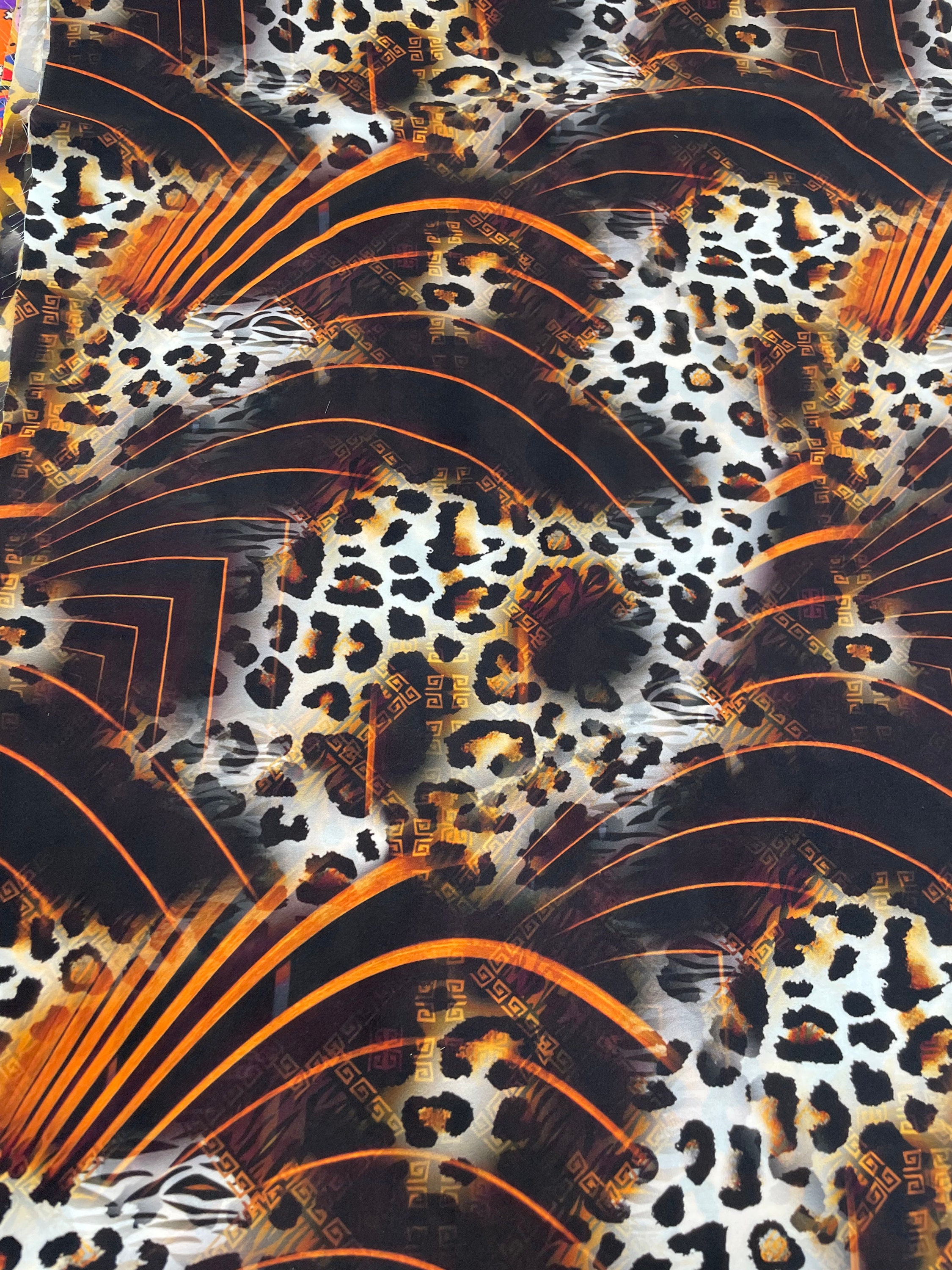 Luxury Leopard Satin Fabric Softly Draped. Printing is Done on the ...