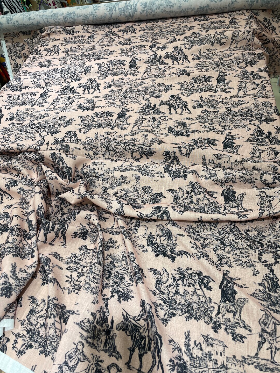 Somon Tones Vintage Design Linen Fabric-high Quality Fabric -printing ...