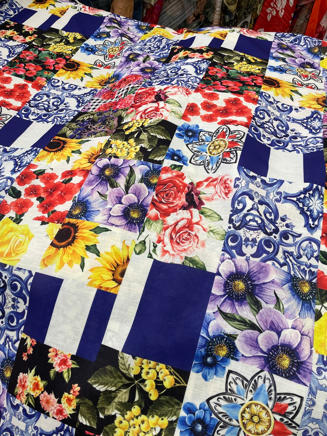 Patchwork Patten Linen Fabric-highquality Fabric possibility of ...