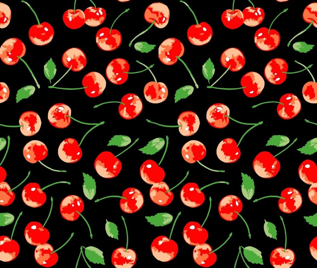 Mini Cherries Linen Fabric - You Can Sew Anything. We Print on the ...