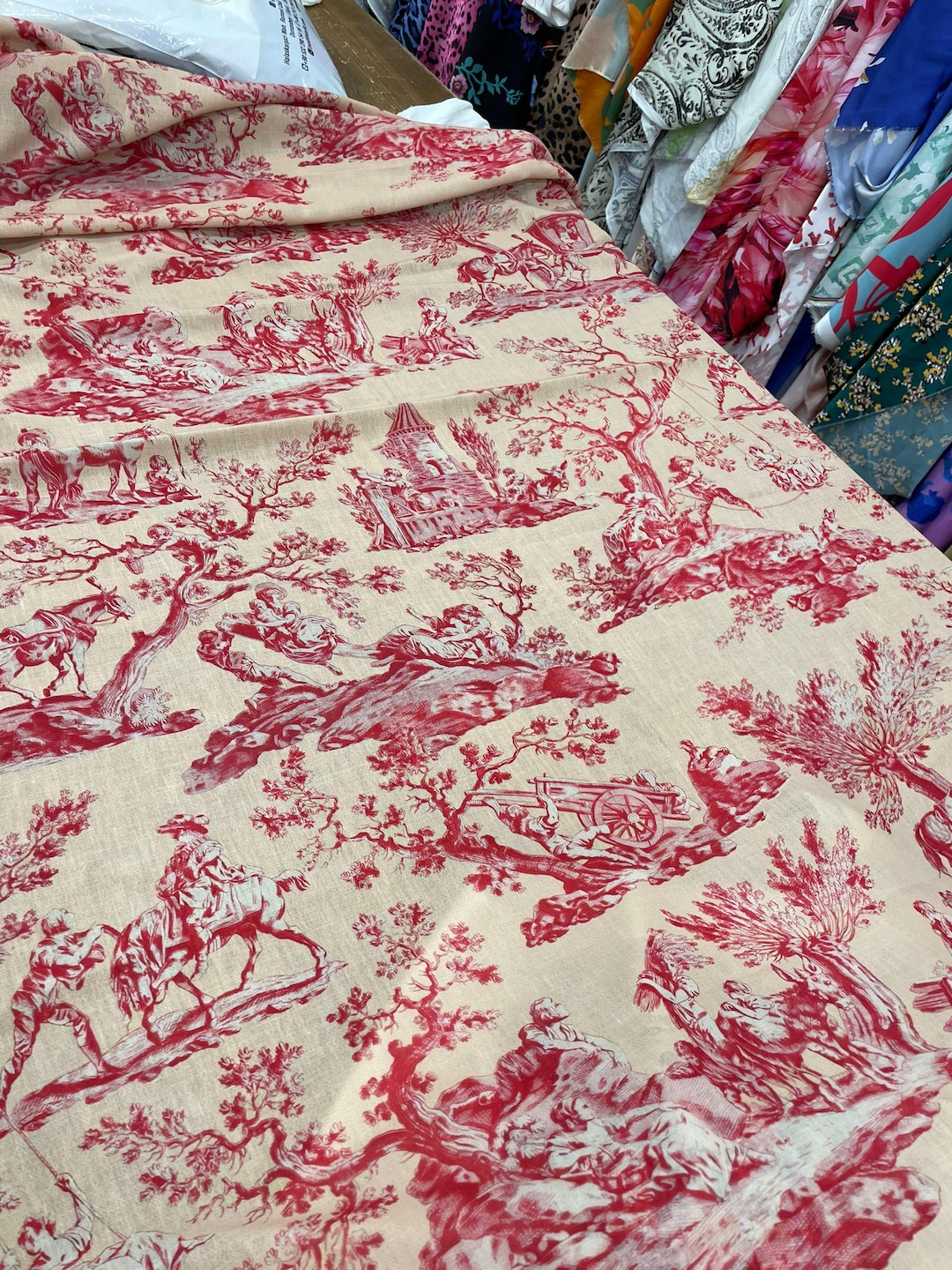 Fabric-victorian Period -linen Fabric-vintage Fabric-you Can Order ...