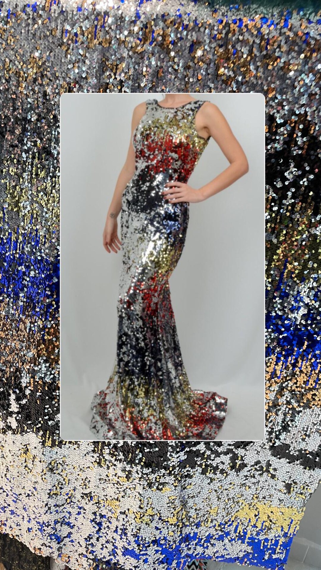 Double-way Gold Sax Silver Colored Sequin Flexible Color Transitional ...