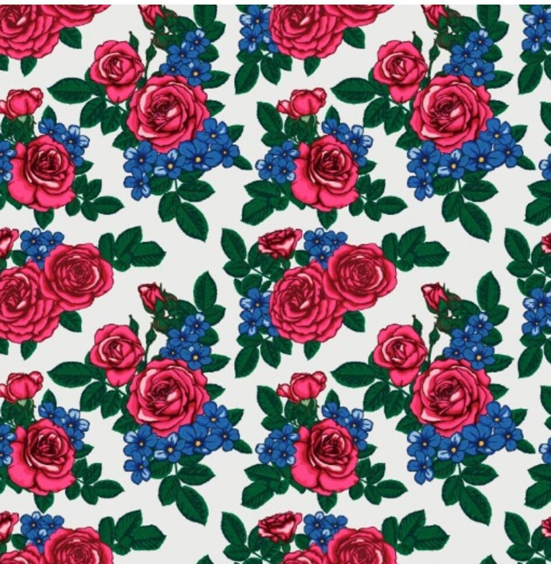 Rose Patterned Linen Fabric- (possibility to Print on Any Fabric) --lr ...