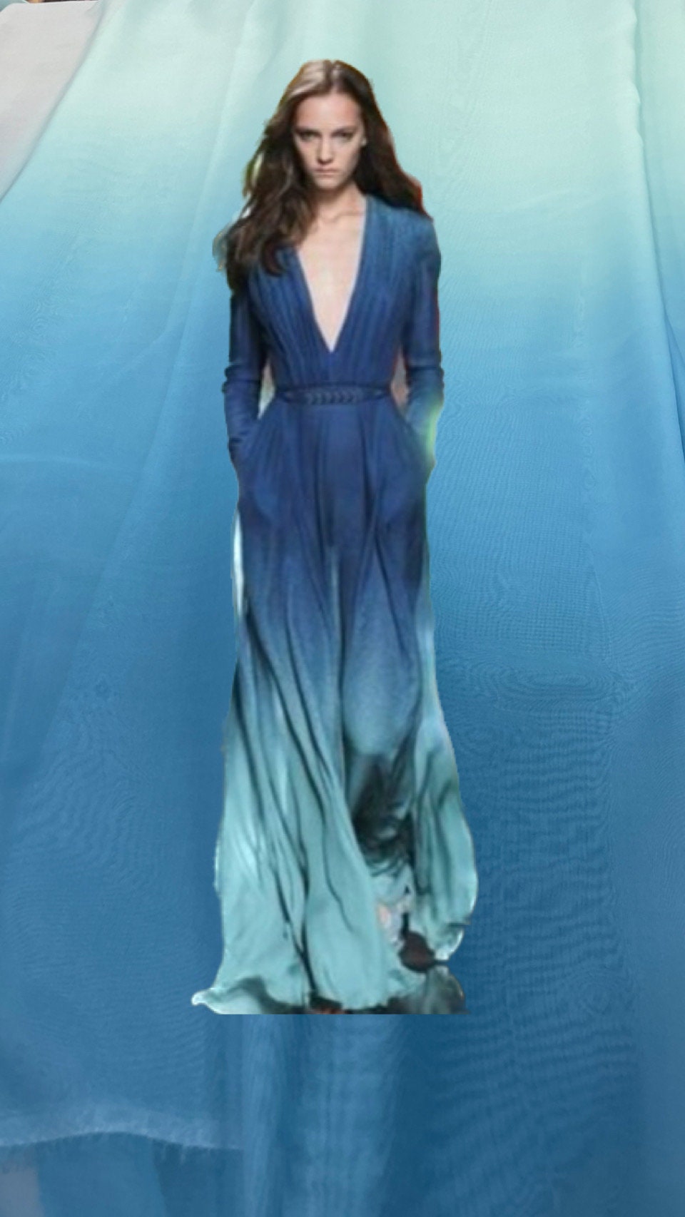 Ombre Pattern Silky Chiffon Fabric dress Fabricsprinted - Etsy