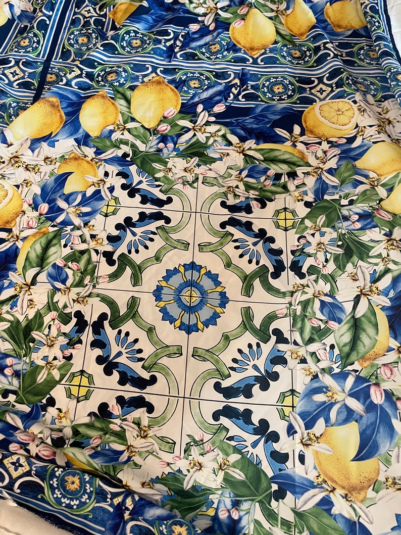 Majolica Pattern Linen - Etsy