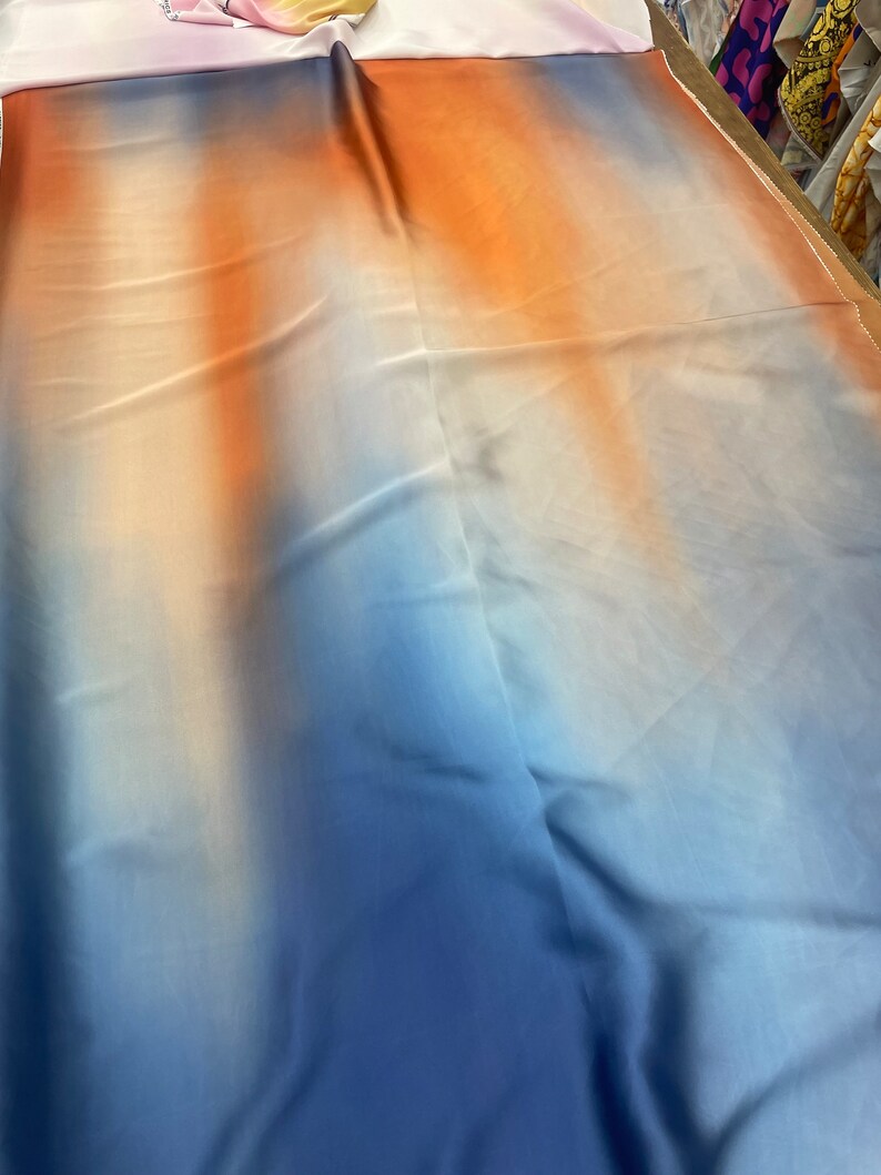 Ombre Pattern Silky Satin Fabric -dress Fabrics--((printed on the ...