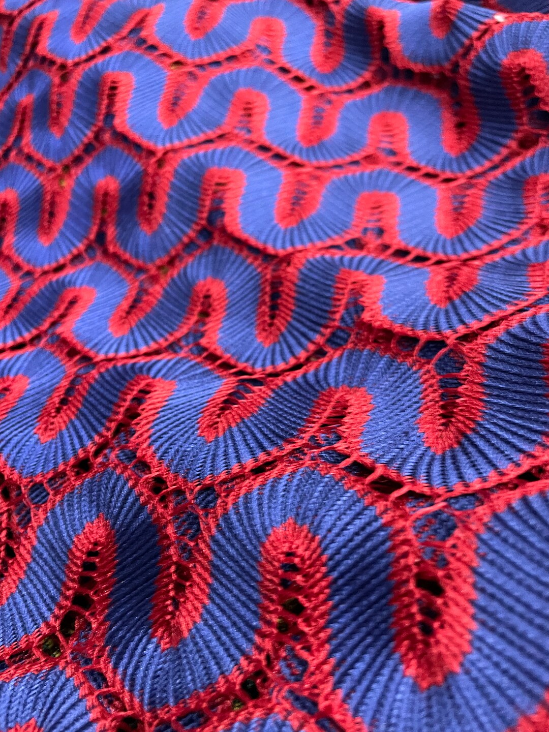 Knitting Blue-red Fabric Dress-pants-evening Dress Fabric- - Etsy