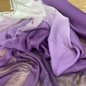 Ombre Pattern Silky Chiffon Fabric -color Gradient Dress Fabrics ...