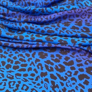 Saks Leopard Patterned Silk Satin Fabric in Vivid Colors (desired ...