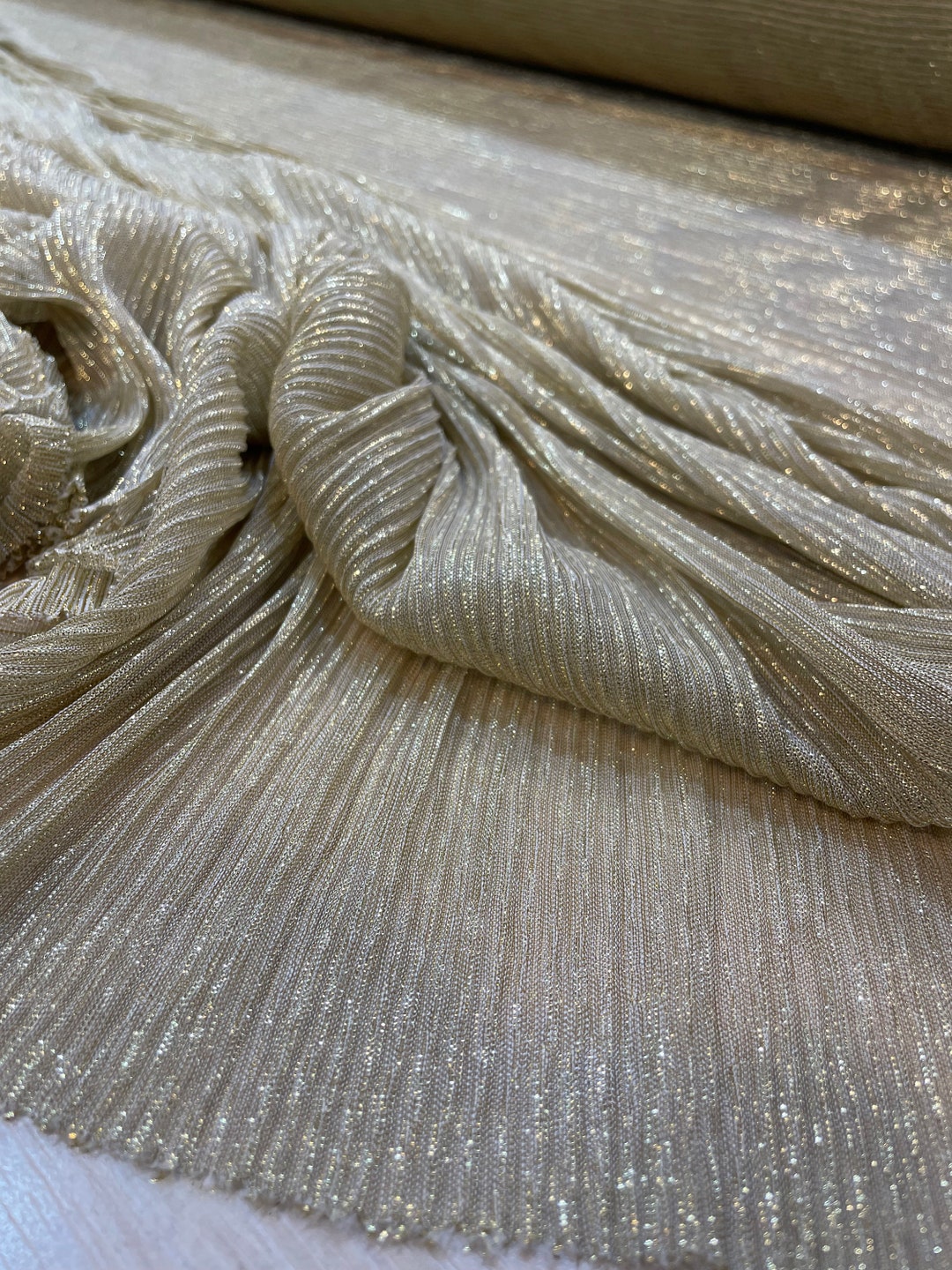 Gold Moonlight Glitzer Plissee Stoff ..nv-sesa - Etsy.de