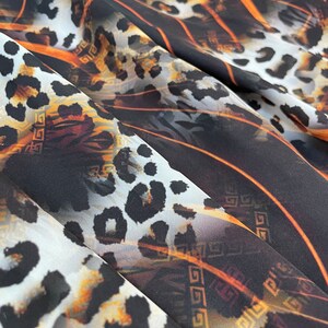 Luxury Leopard Satin Fabric Softly Draped. Printing is Done on the ...