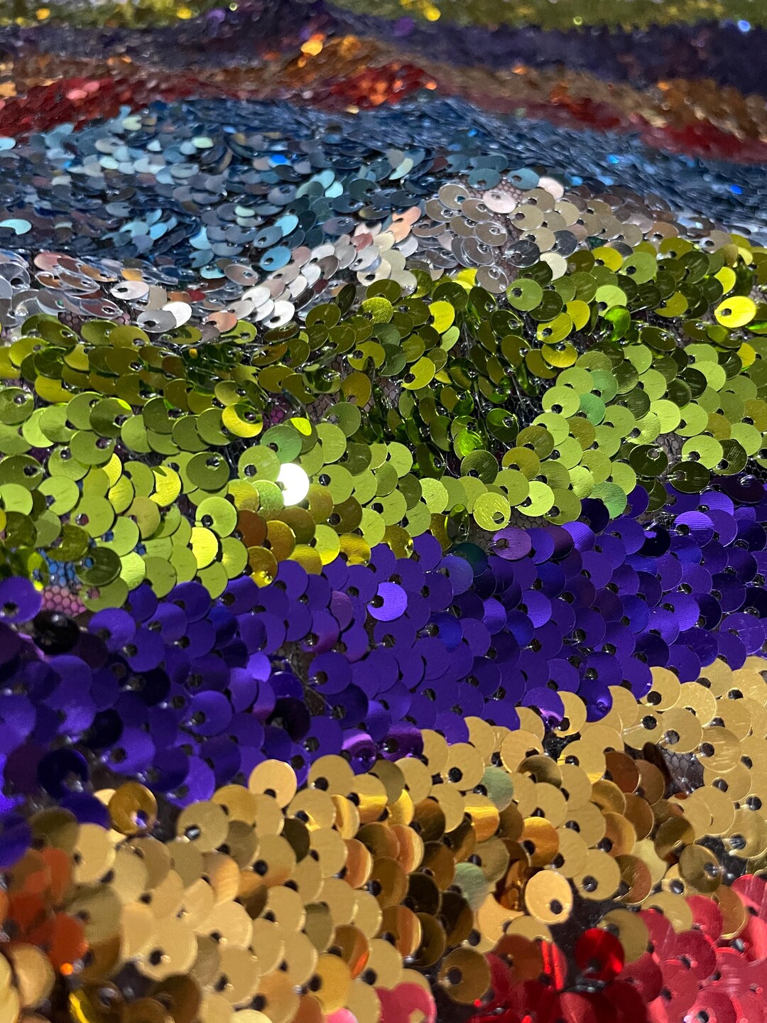 Double-way Colored Sequin Lycra Ribbon Ribbon Color Transitional Shiny ...