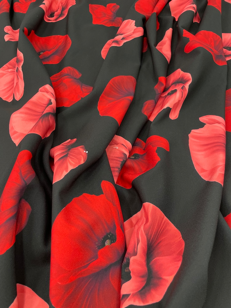 Winter Lyrca Crepe Fabric Floral Patterned Lycra Winter Crepe lr - Etsy