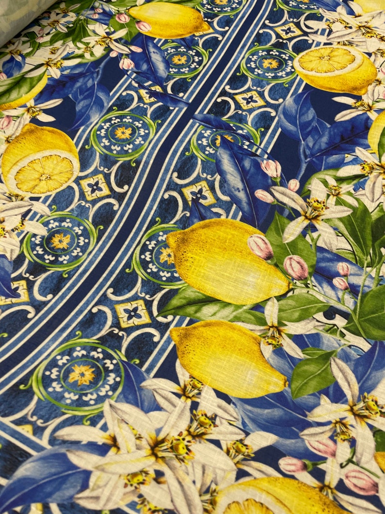 Majolica Pattern Linen - Etsy