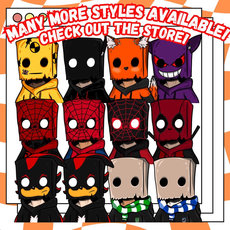 Paper Bag Pngtuber Avatar, 4 Expressions (instant Download) - Etsy