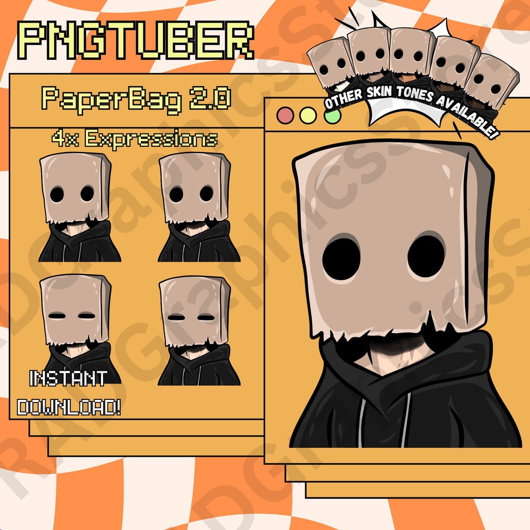 Paper Bag 2.0, Pngtuber, PNG Tuber, Instant Download, Pngtuber Anime ...