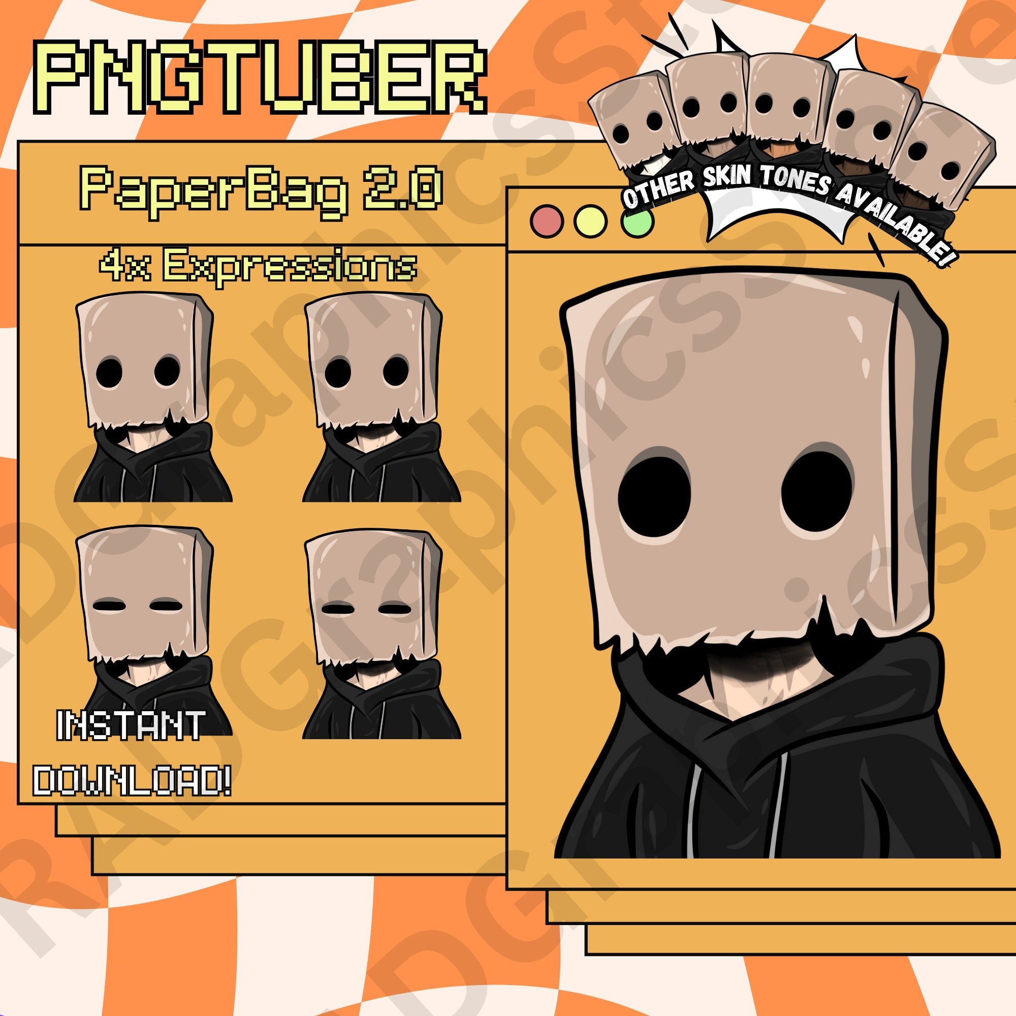 Paper Bag 2.0, Pngtuber, PNG Tuber, Instant Download, Pngtuber Anime ...