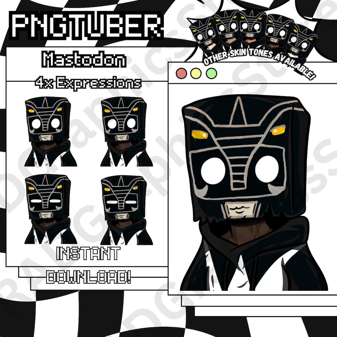 Mastodon Pngtuber Avatar, 4 Expressions (instant Download) - Etsy