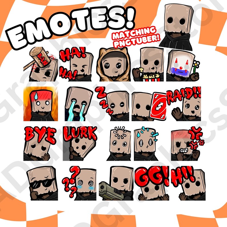 Paperbag 2.0 Emote Pack, Pngtuber Anime Avatar (instant Download) - Etsy