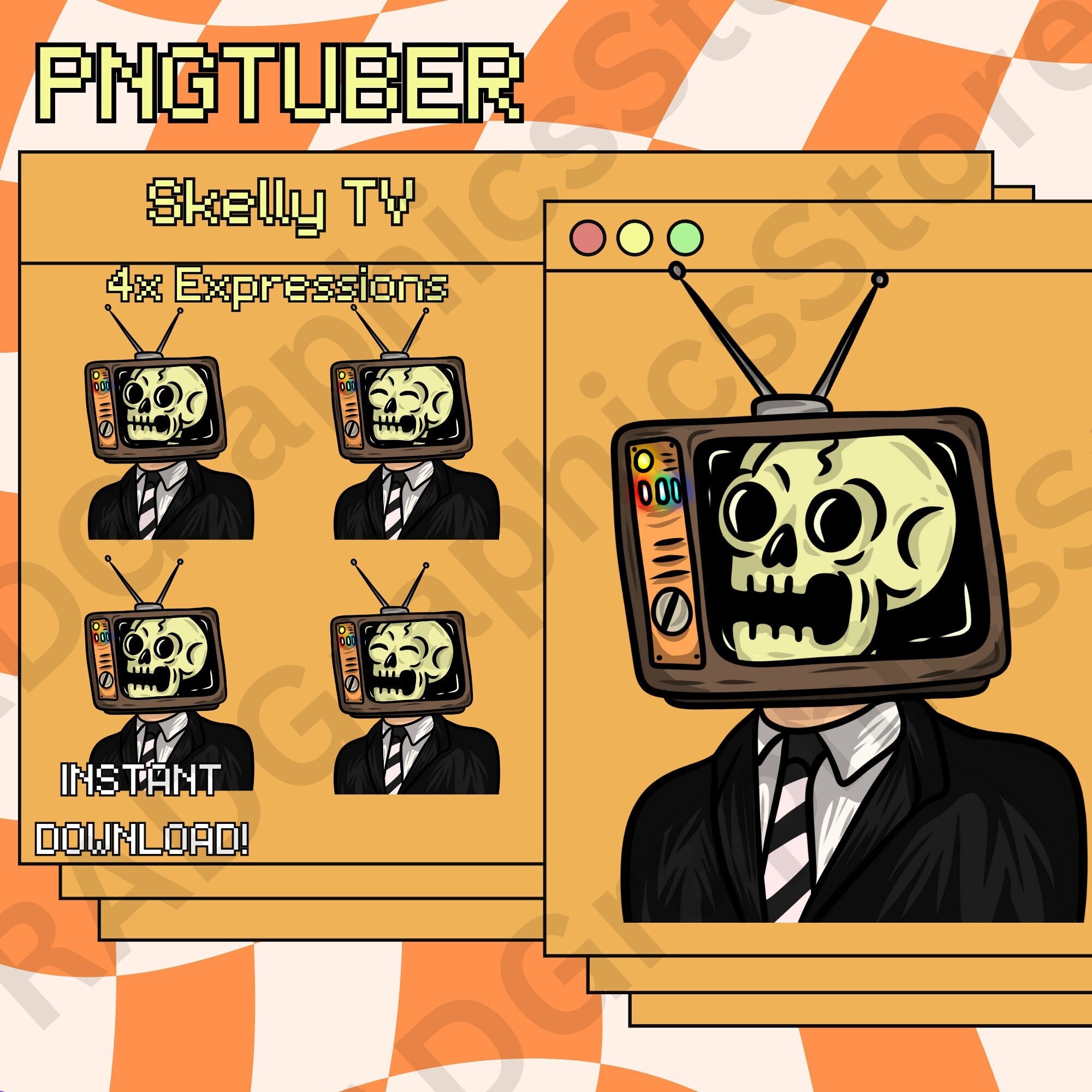 Skeleton TV Head Pngtuber Avatar (digital Download) - Etsy