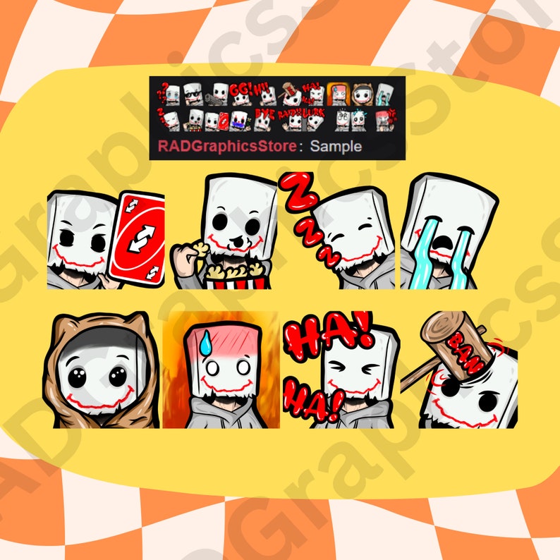 20 Paperbag 2.0 Emote Pack , Instant Download, Pngtuber Anime Avatar ...