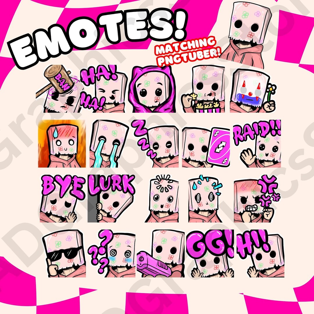 Paperbag 2.0 Emote Pack, Pngtuber Anime Avatar (digital Download) - Etsy