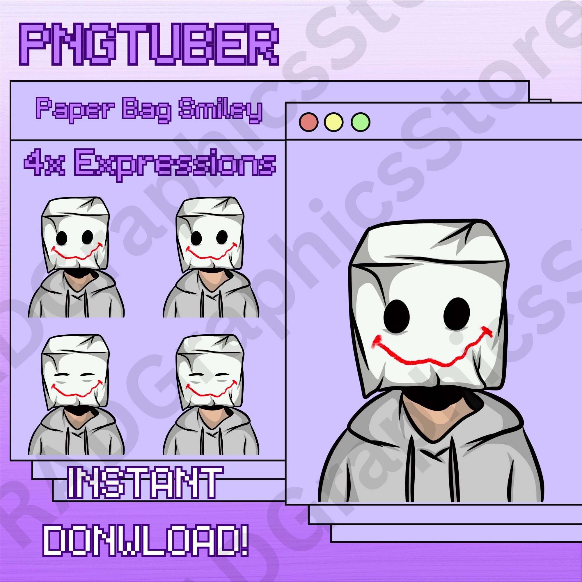 Paper Bag Smiley Pngtuber PNG Tuber Instant Download - Etsy Australia
