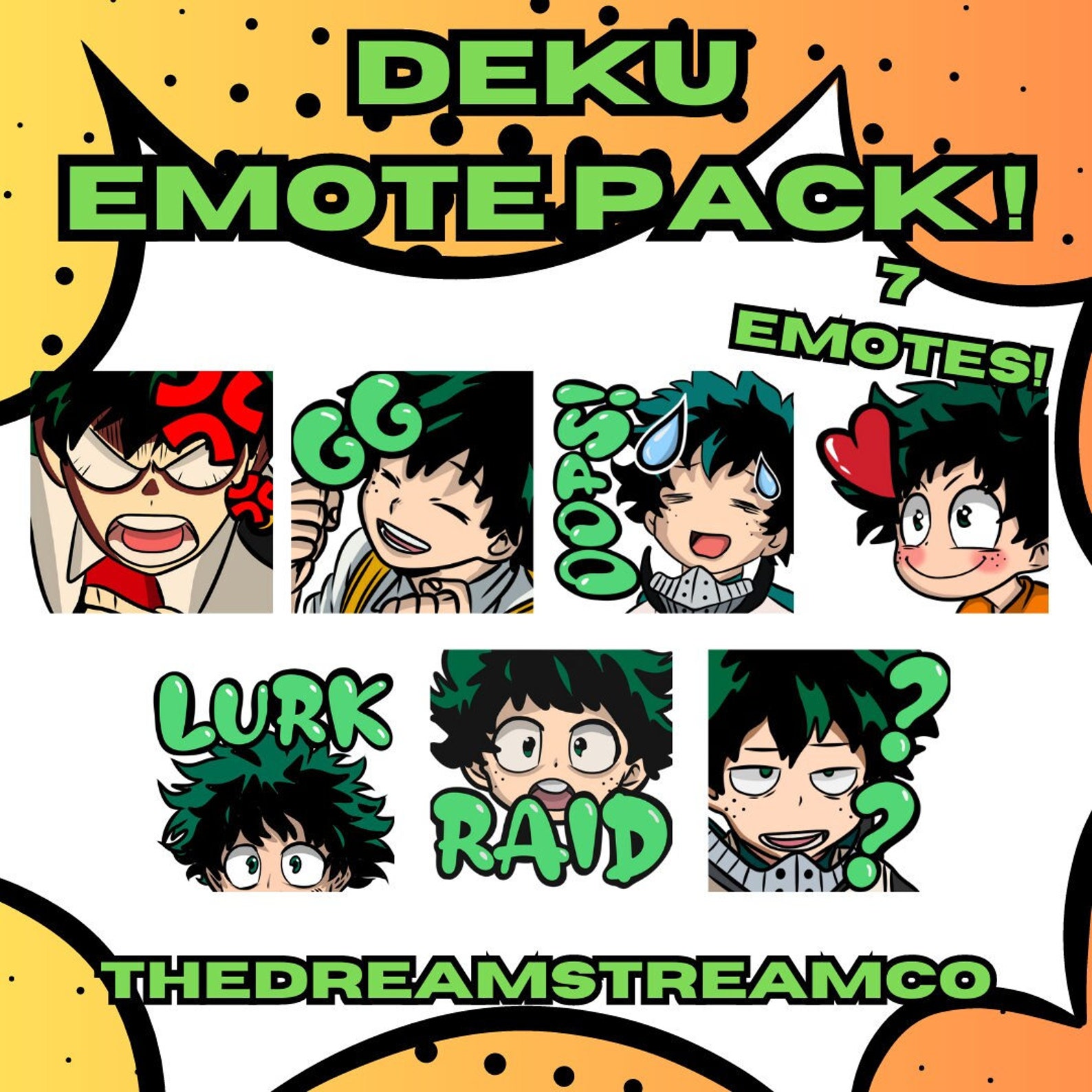 Twitch Emote / Deku MHA My Hero Academia Emote pack - Etsy Canada